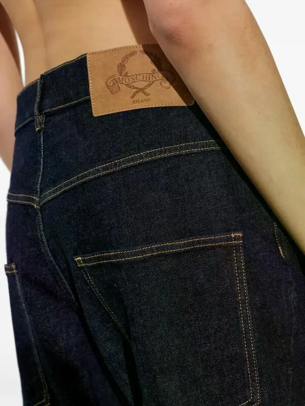 Moschino Heart-cut-out Frayed Jeans