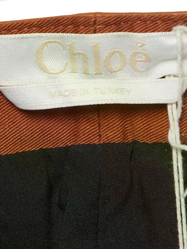 Chloé Leather Straight-leg Trousers