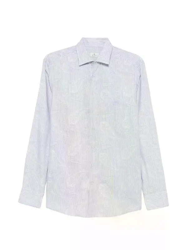 Etro Paisley-print Striped Shirt - Blue
