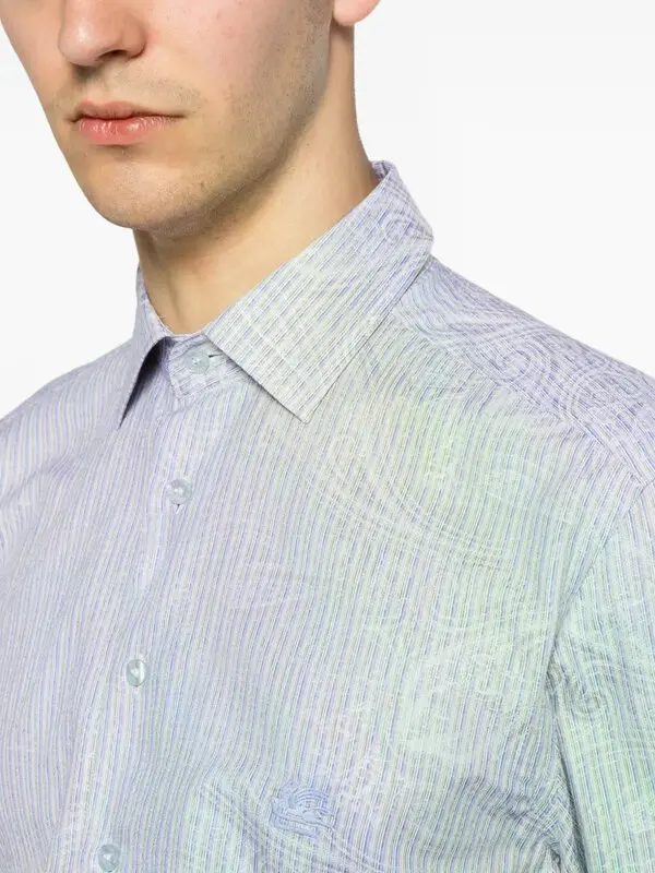Etro Paisley-print Striped Shirt - Blue