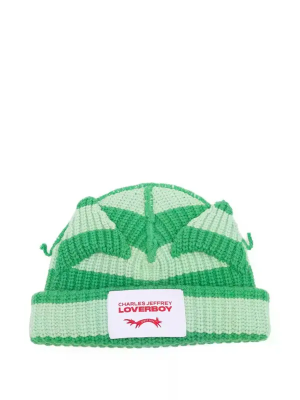CHARLES JEFFREY Chunky-knit Ears Beanie Hat - Green