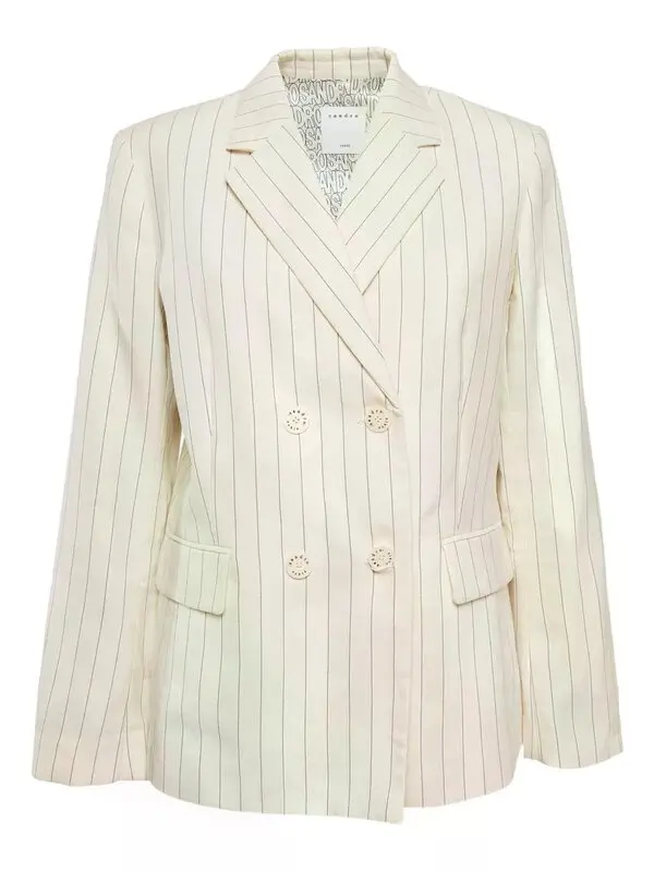 Sandro Striped Double-breasted Blazer - Neutrals