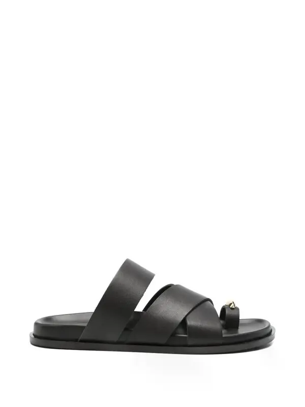 CARMENS Ring-detail Crossover Sandals - Black