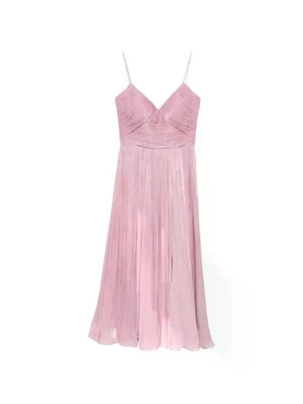 Costarellos Pleated Sweetheart-neck Maxi Dress - Pink