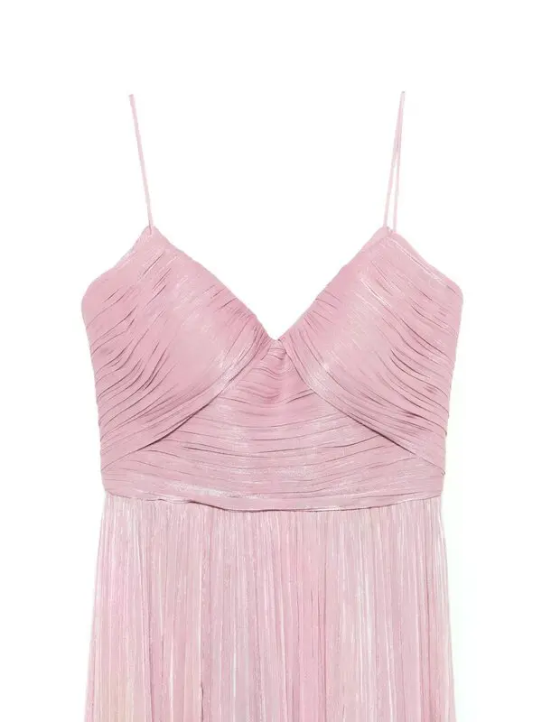Costarellos Pleated Sweetheart-neck Maxi Dress