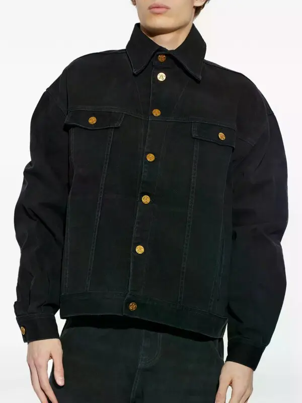 WILLY CHAVARRIA Logo-buttoned Denim Jacket - Black