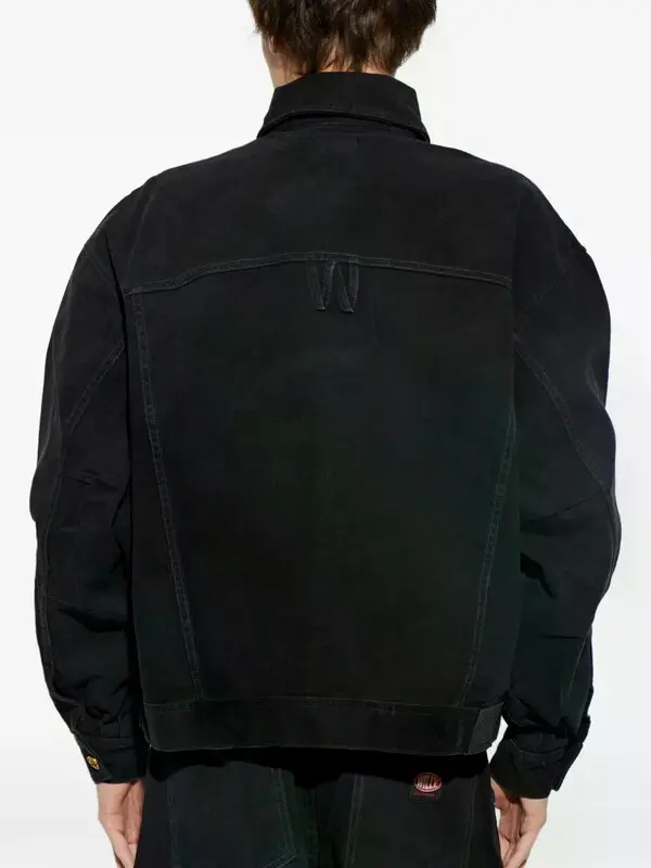 WILLY CHAVARRIA Logo-buttoned Denim Jacket - Black