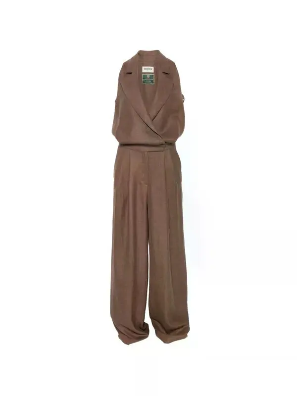 BATAKOVIC BELGRADE Shawl-collar Sleeveless Jumpsuit - Brown