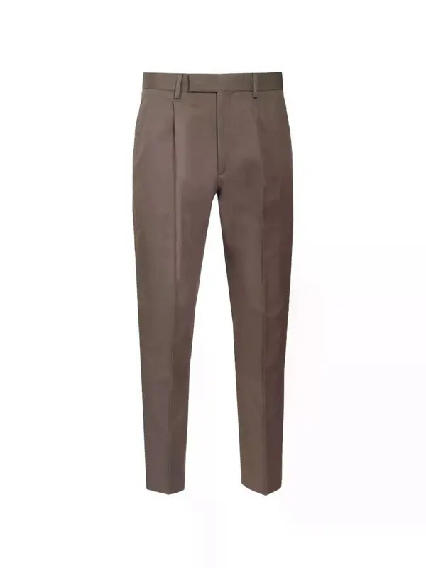 Zegna Pleated Tapered-leg Trousers - Brown