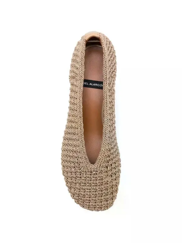 ANGEL ALARCON Round Toe Woven Pumps - Neutrals