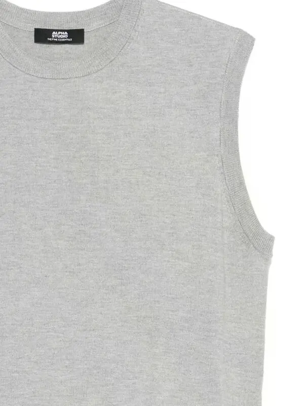 Alpha Studio Sleeveless Knitted Top - Grey