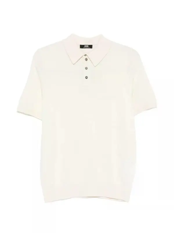 Alpha Studio Buttoned Polo Shirt - Neutrals