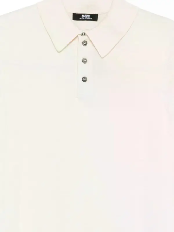Alpha Studio Buttoned Polo Shirt - Neutrals