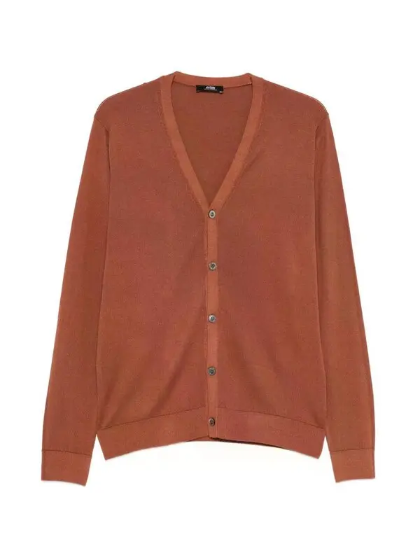 Alpha Studio V-neck Button Cardigan - Brown