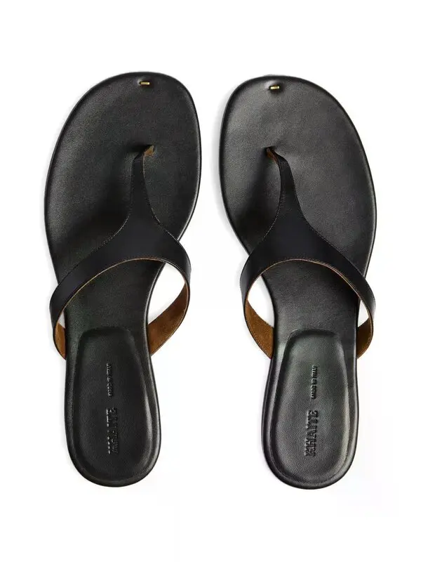 Khaite Round Toe Flat Sandals - Black