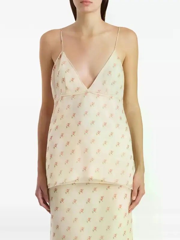 Khaite Patterned Silk Top
