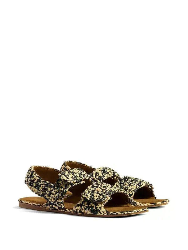 Khaite Textured Open Toe Sandals - Neutrals