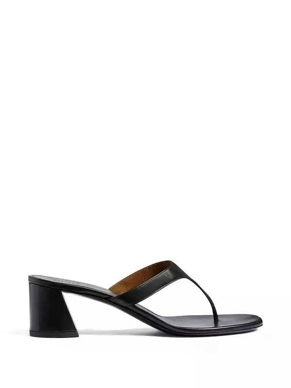 Khaite Leather T-bar Sandals - Black