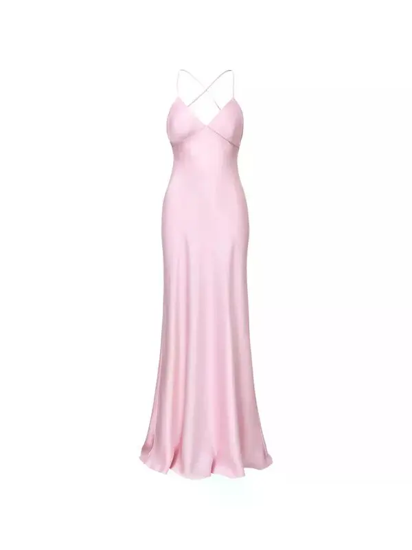 IL VOLO Isla Cross-back Satin Dress - Pink