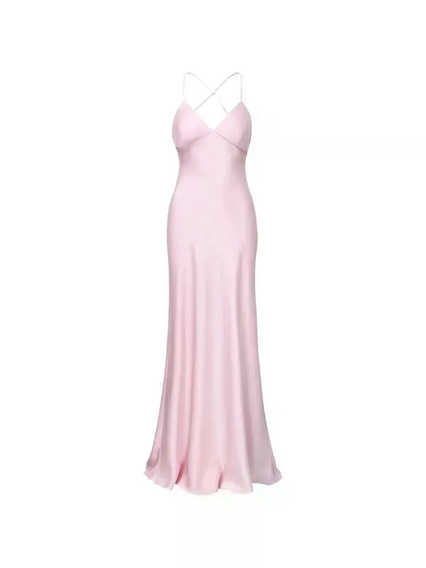 IL VOLO Isla Cross-back Satin Dress - Pink