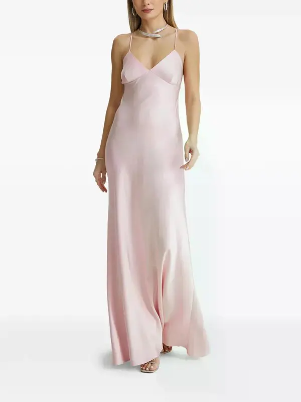 IL VOLO Isla Cross-back Satin Dress - Pink