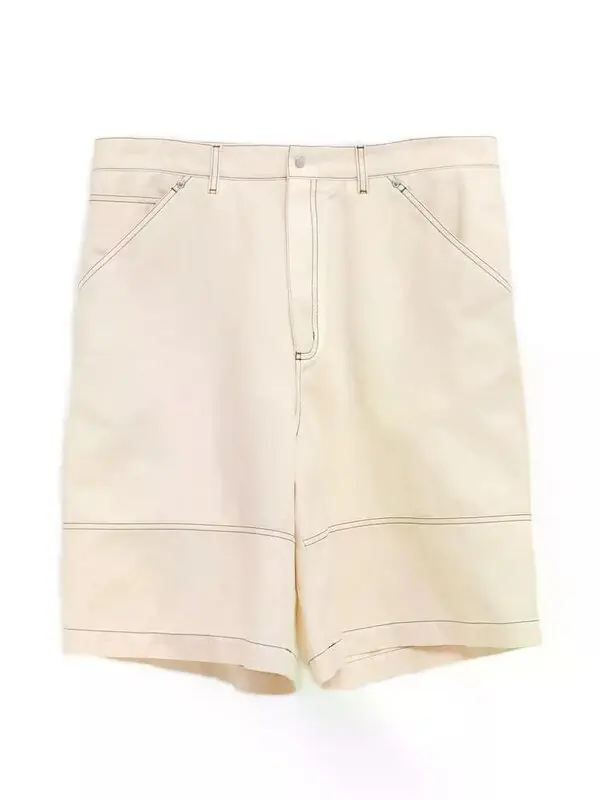 Moncler Contrast-stitch Shorts - Neutrals