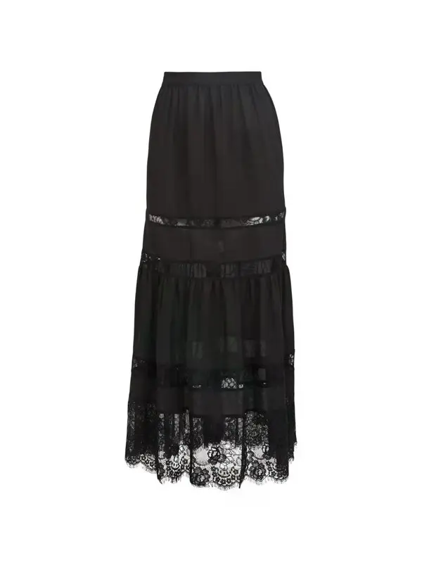 FLEUR DU MAL Lace Maxi Skirt - Black