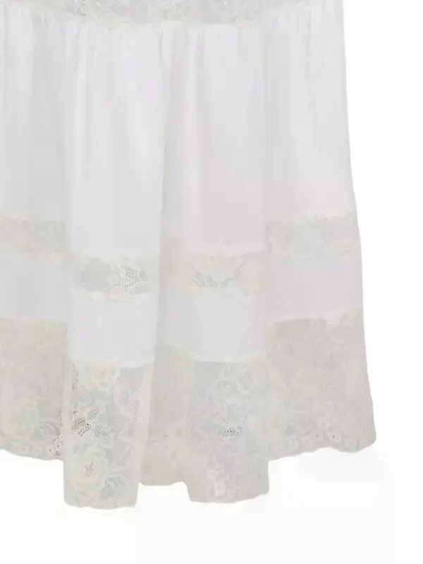 FLEUR DU MAL Lace Insert Maxi Skirt - White