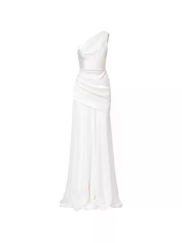 IL VOLO Aeris One-shoulder Draped Dress - White