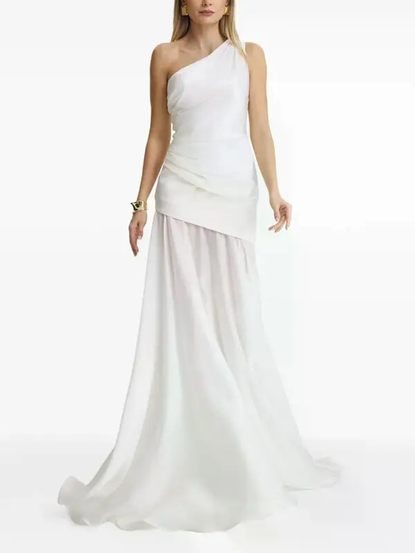 IL VOLO Aeris One-shoulder Draped Dress - White
