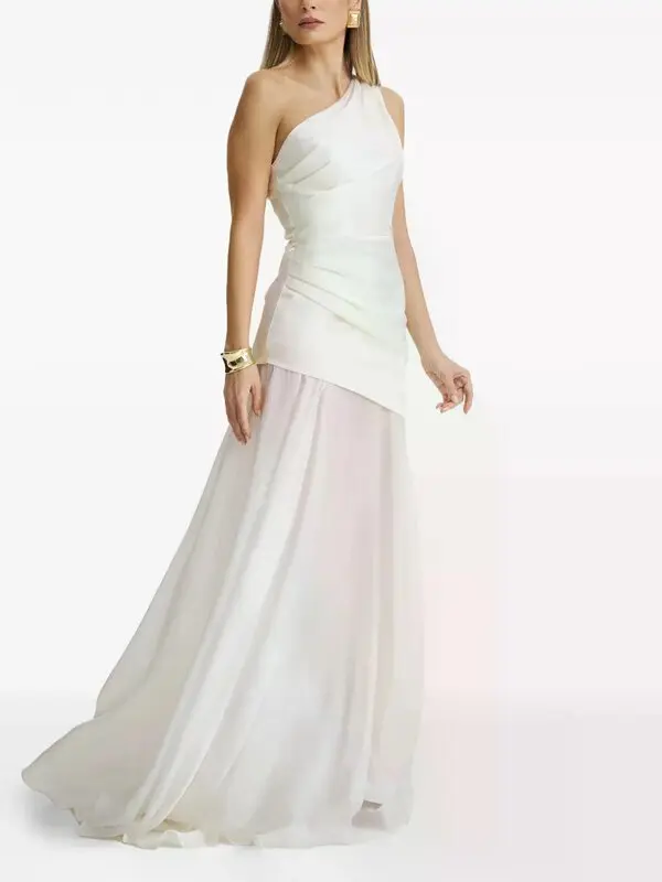 IL VOLO Aeris One-shoulder Draped Dress - White