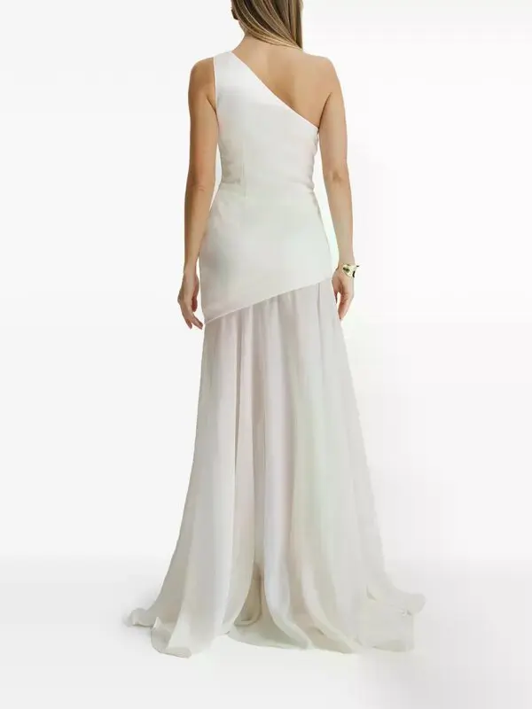 IL VOLO Aeris One-shoulder Draped Dress - White