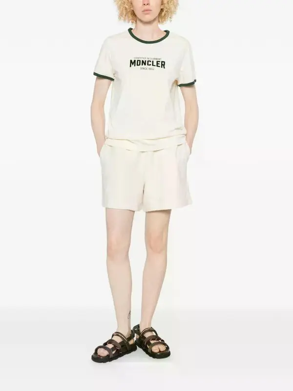 Moncler Logo-patch Drawstring Shorts - Neutrals