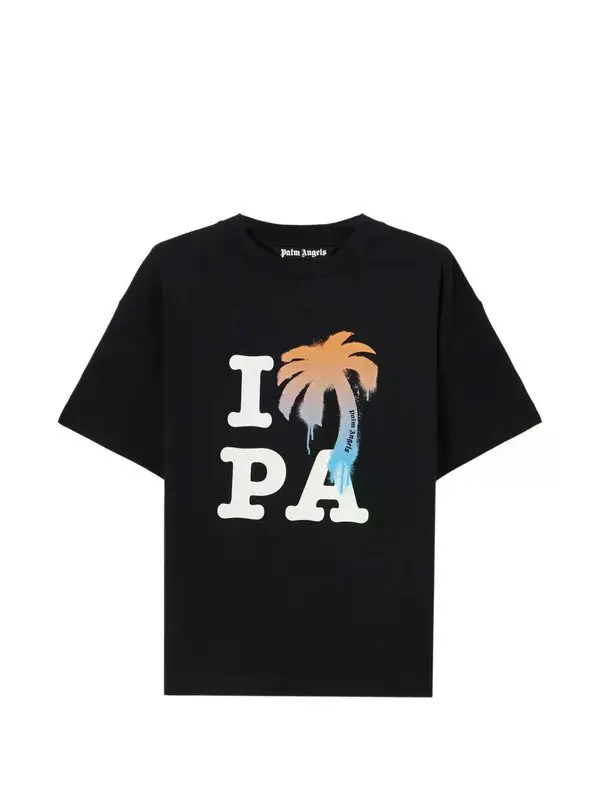 Palm Angels Graphic Crew-neck T-shirt - Black