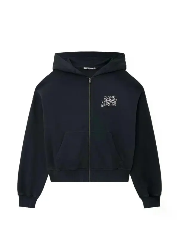 Palm Angels Graphic Zipped Hoody - Grey