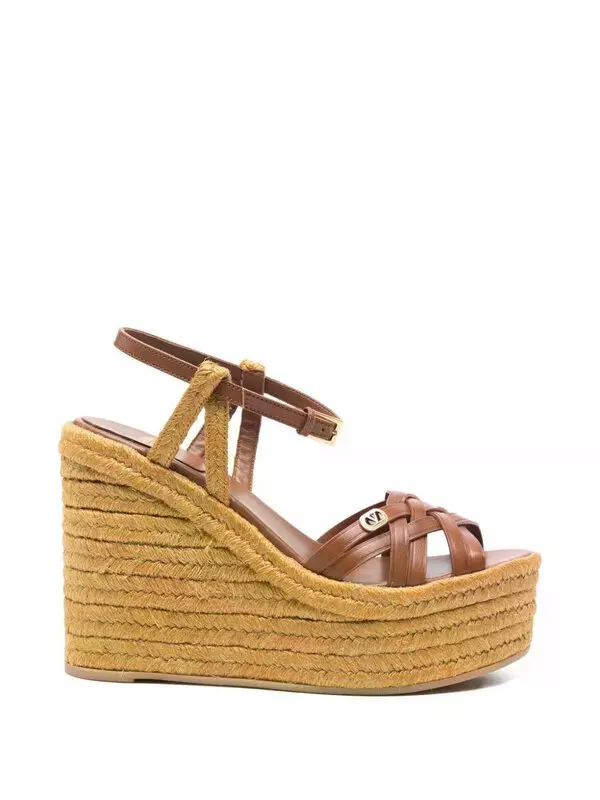 Valentino Garavani Leather Wedge Sandals