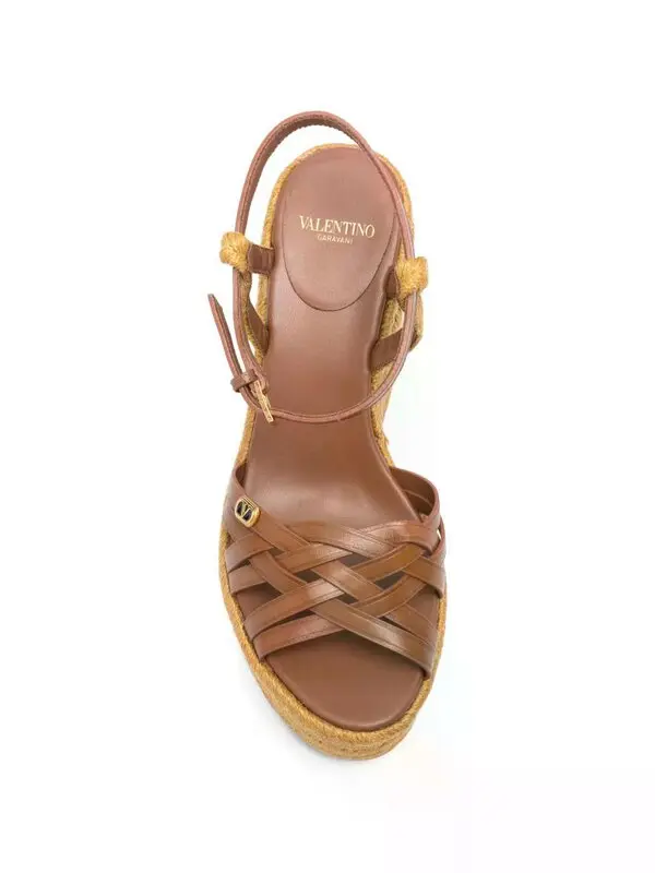 Valentino Garavani Leather Wedge Sandals