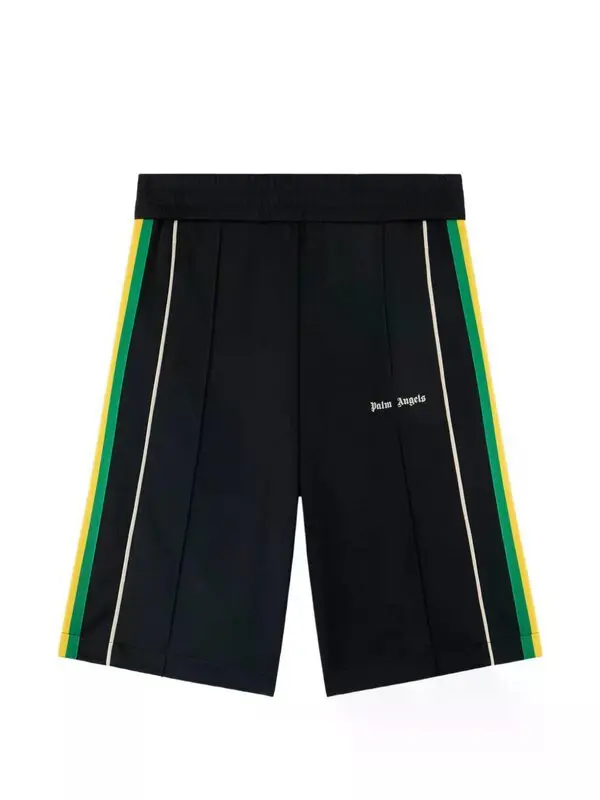 Palm Angels Striped Logo Shorts - Black
