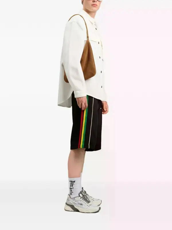 Palm Angels Striped Logo Shorts
