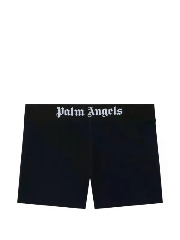 Palm Angels Logo Waistband Shorts - Black