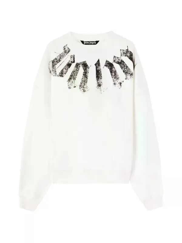 Palm Angels Logo Print Sweatshirt - White