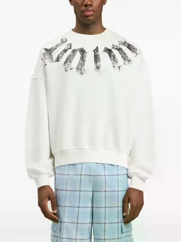 Palm Angels Logo Print Sweatshirt - White