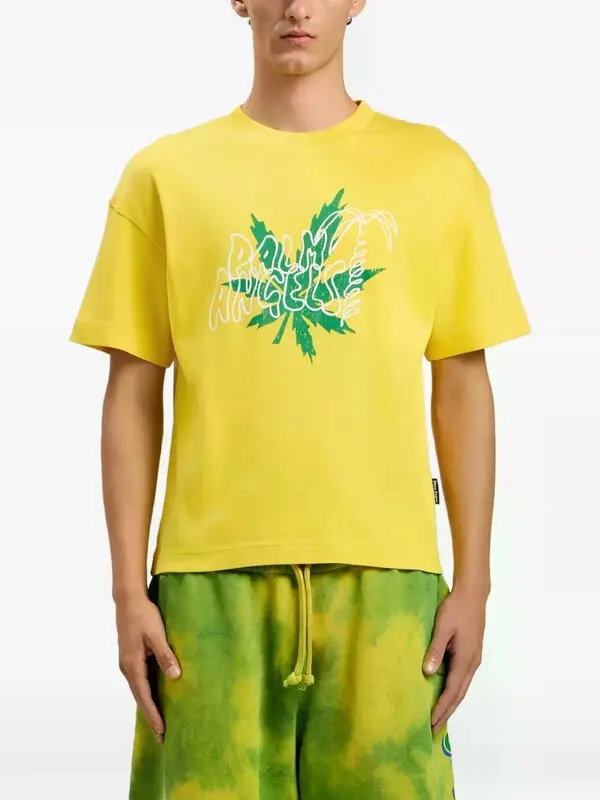 Palm Angels Palm Leaf Graphic T-shirt - Yellow