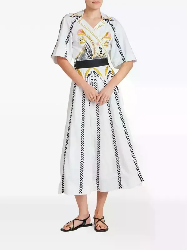 TEMPERLEY LONDON Juniper Floral-print Wrap Dress - White