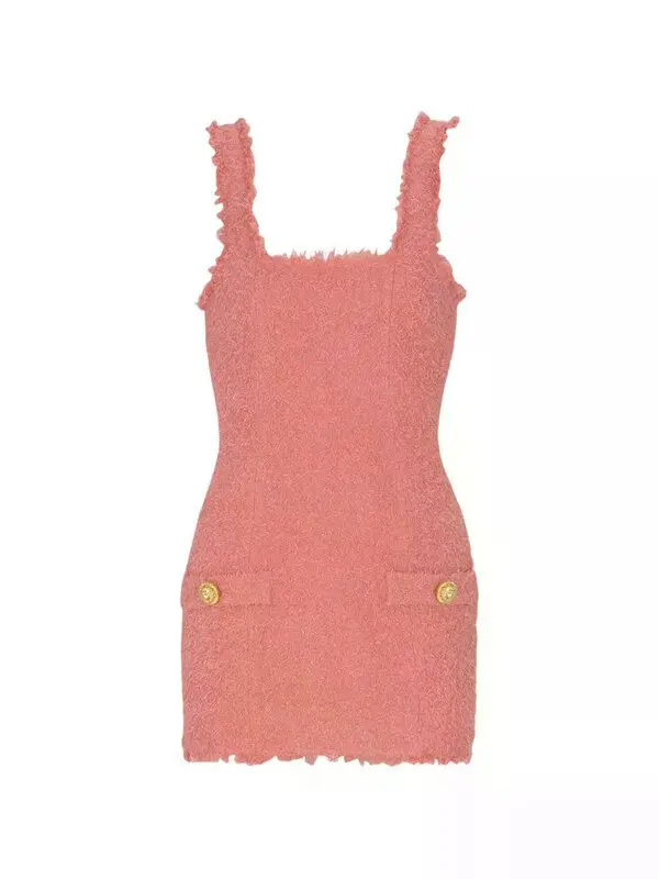 Balmain Button-embellished Mini Dress - Pink