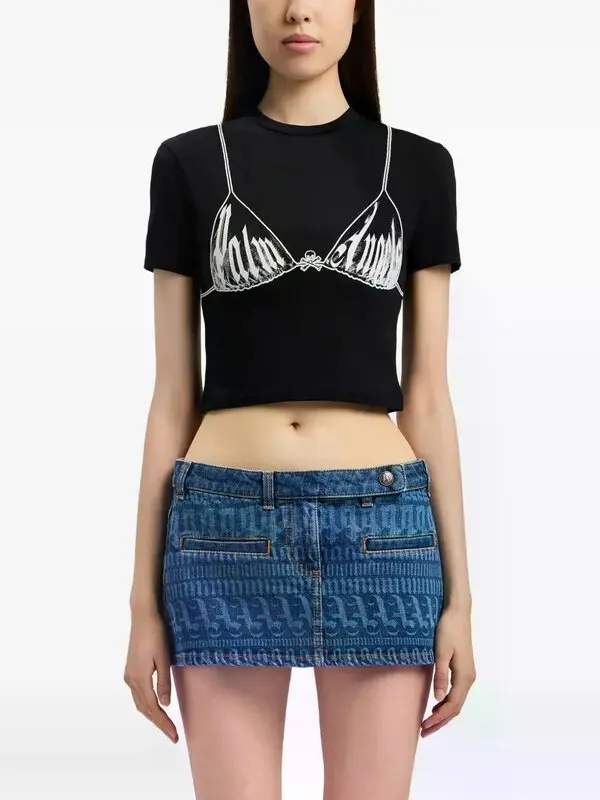 Palm Angels Bra Graphic Crew-neck T-shirt - Black