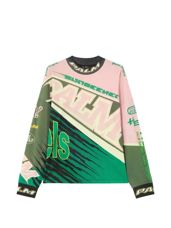 Palm Angels Long Sleeve Graphic T-shirt - Pink