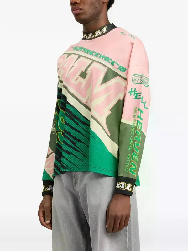 Palm Angels Long Sleeve Graphic T-shirt - Pink