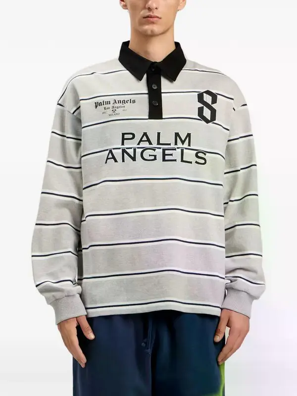 Palm Angels Palm Sport Stripes-pattern Polo Shirt