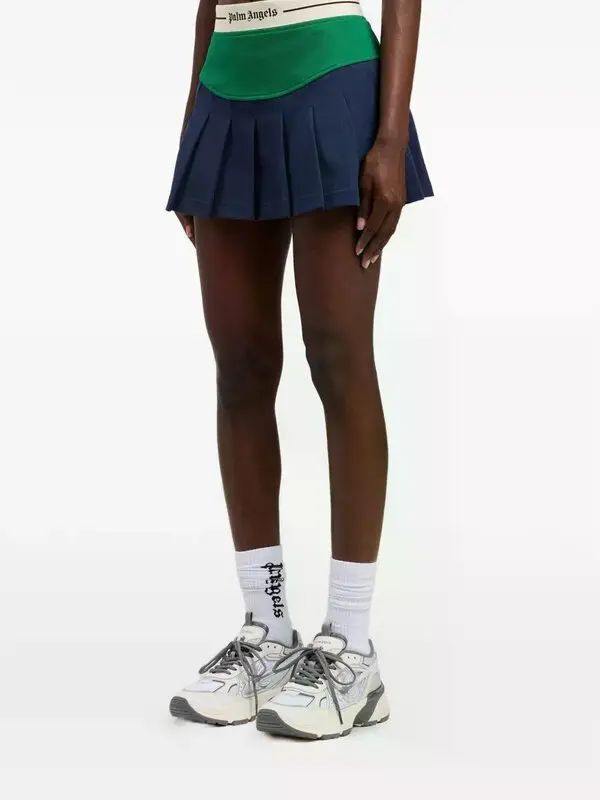 Palm Angels Logo Pleated Mini Skirt